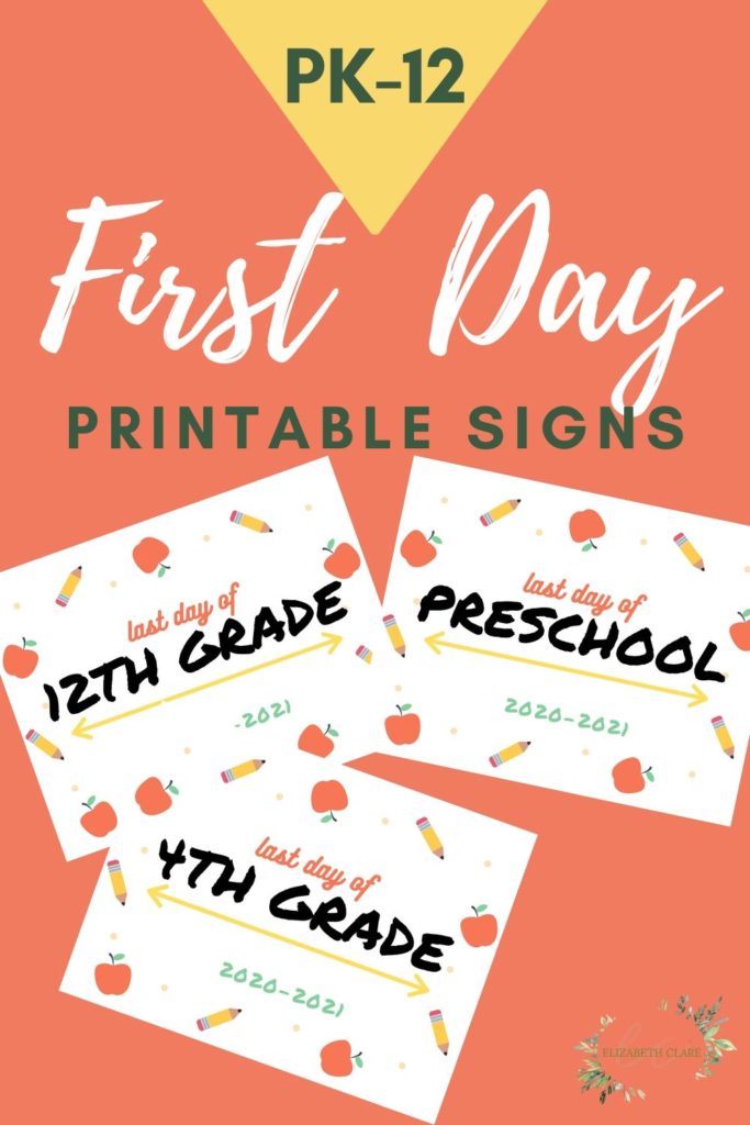 Quick {and Catholic} First Day of School Printable Signs and Interviews ...