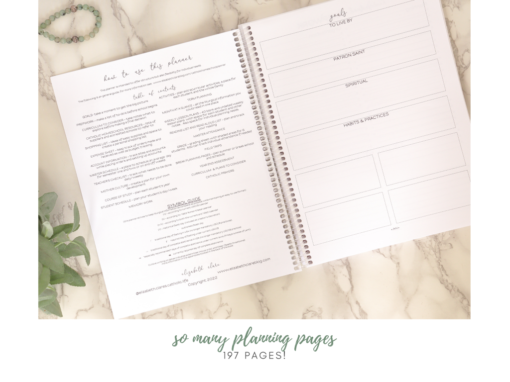 2022-2023 Catholic Homeschool Planner - elizabeth clare